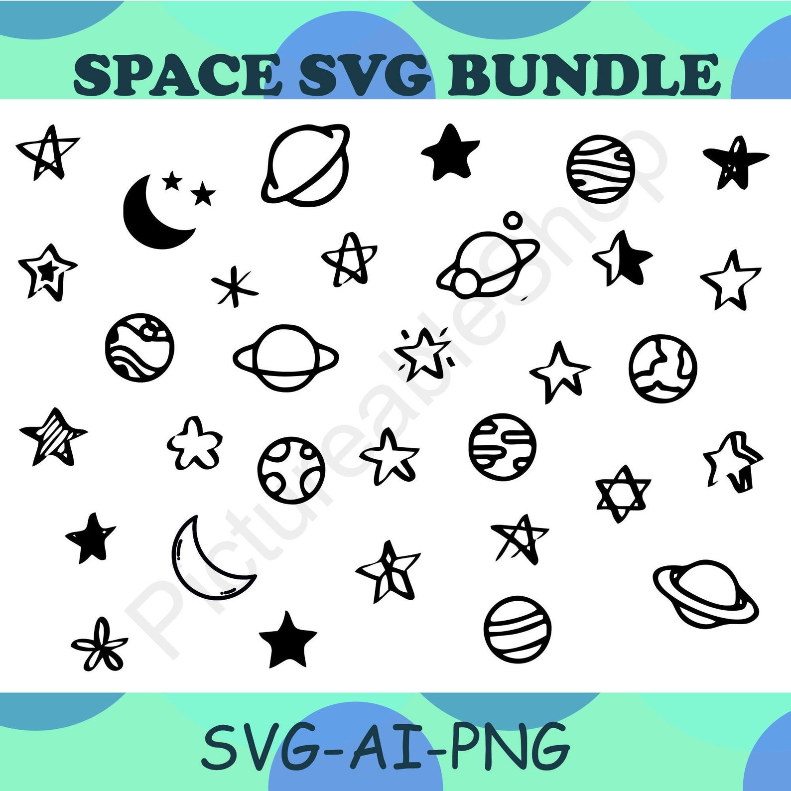 Space Svg Bundle Galaxy Svg Stars Svg Planets Svg Solar - Etsy