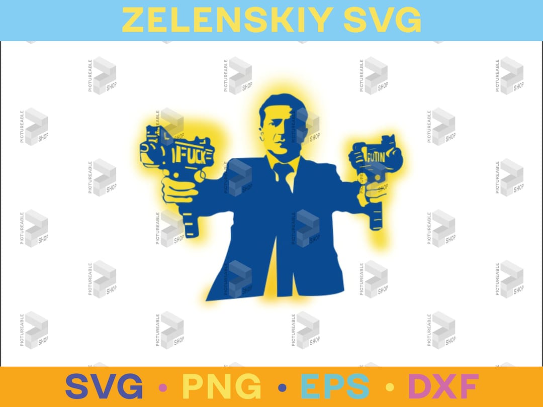 Cool Zelensky Svg, Zelensky With Weapon, Ukrainian Flag Svg, Zelensky ...