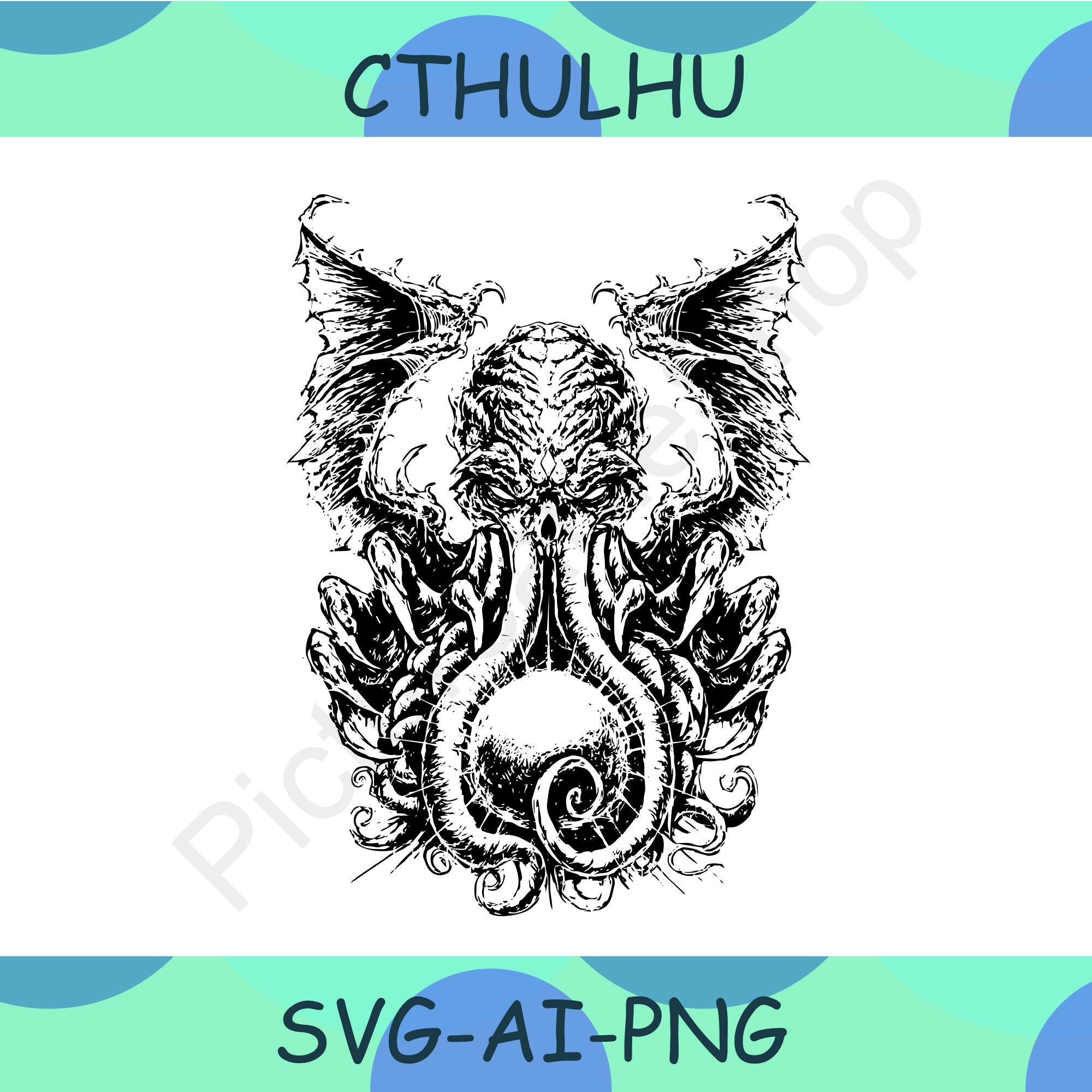 Cthulhu Octopus Svg Fish Svg Cthulhu Svg Sea Svg Cthulhu - Etsy