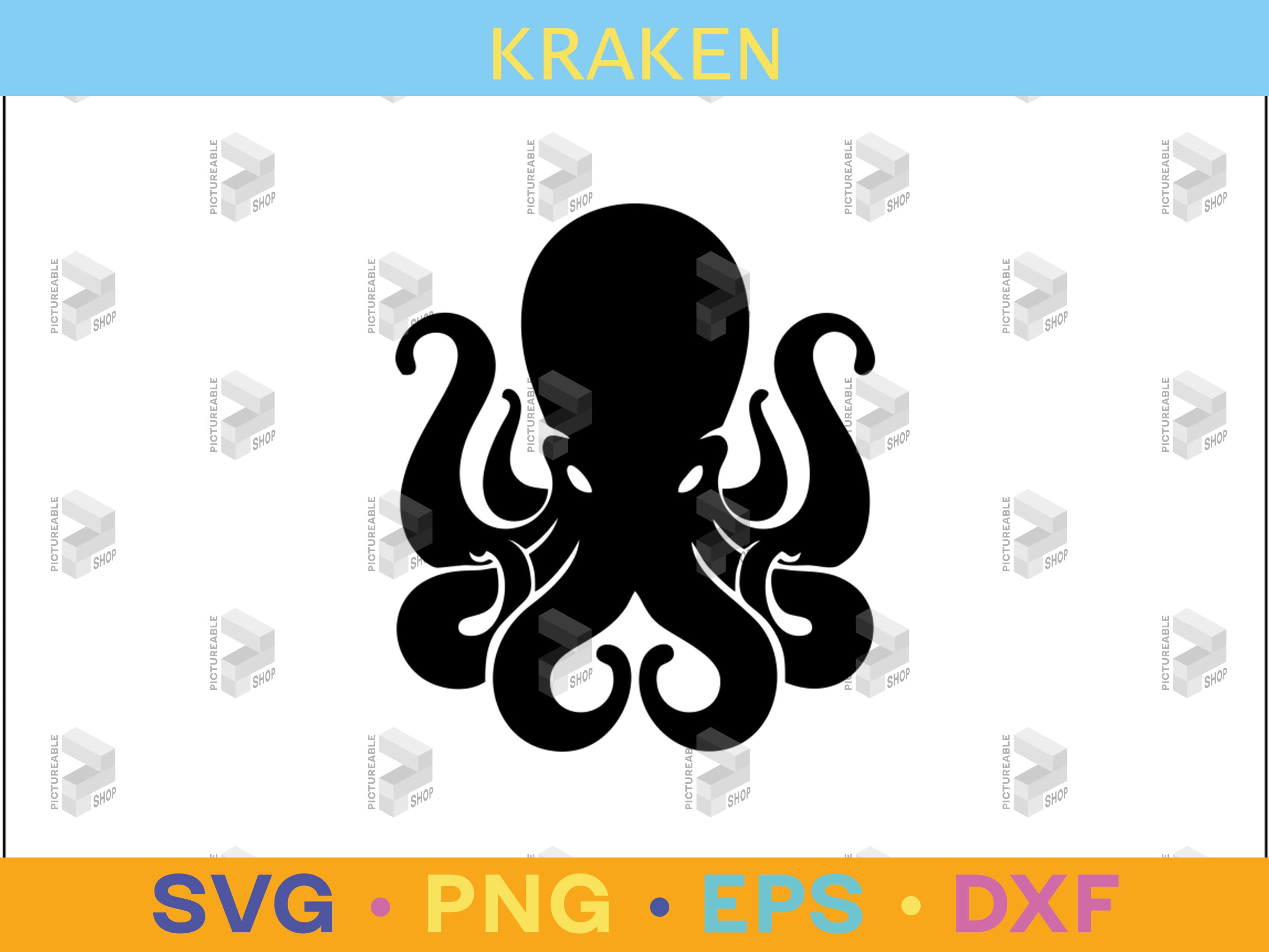 Kraken Svg Octopus Svg Fish Svg Sea Svg Animals Svg Ocean - Etsy