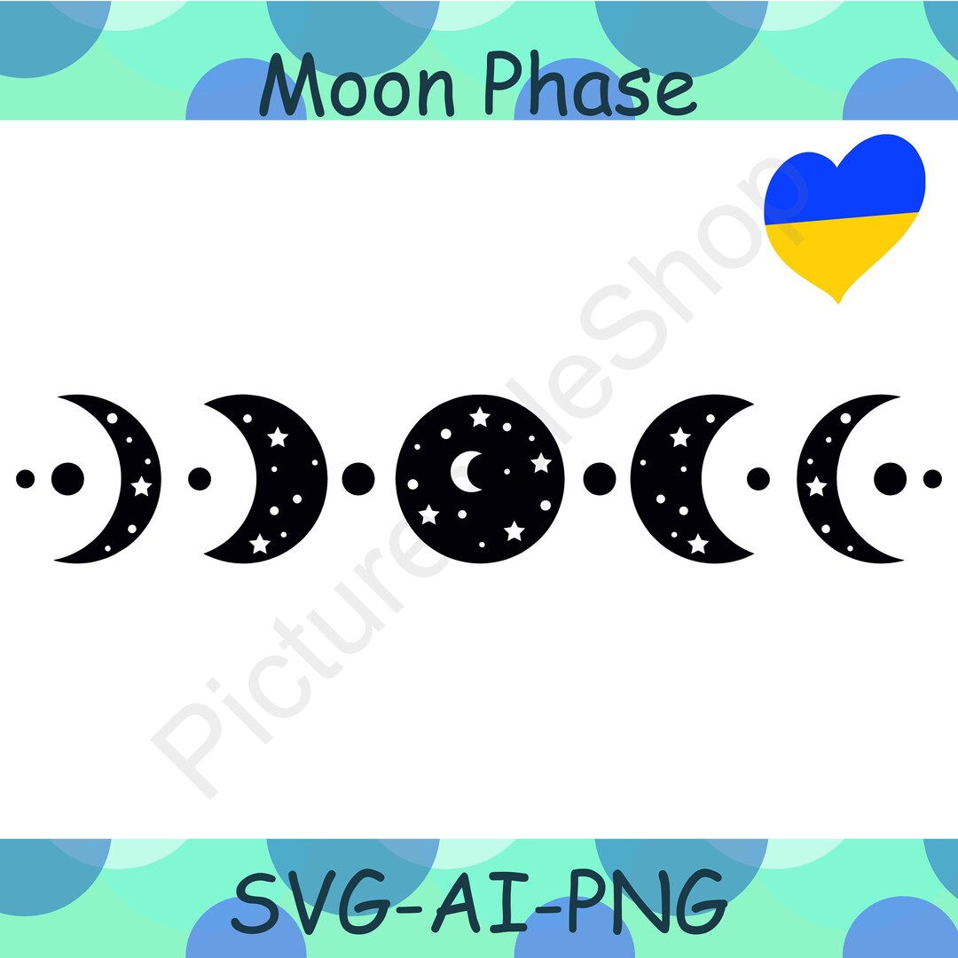 Moon Svg Moon Phase Svg Bundle Mystic Svg Celestial Svg Star Svg