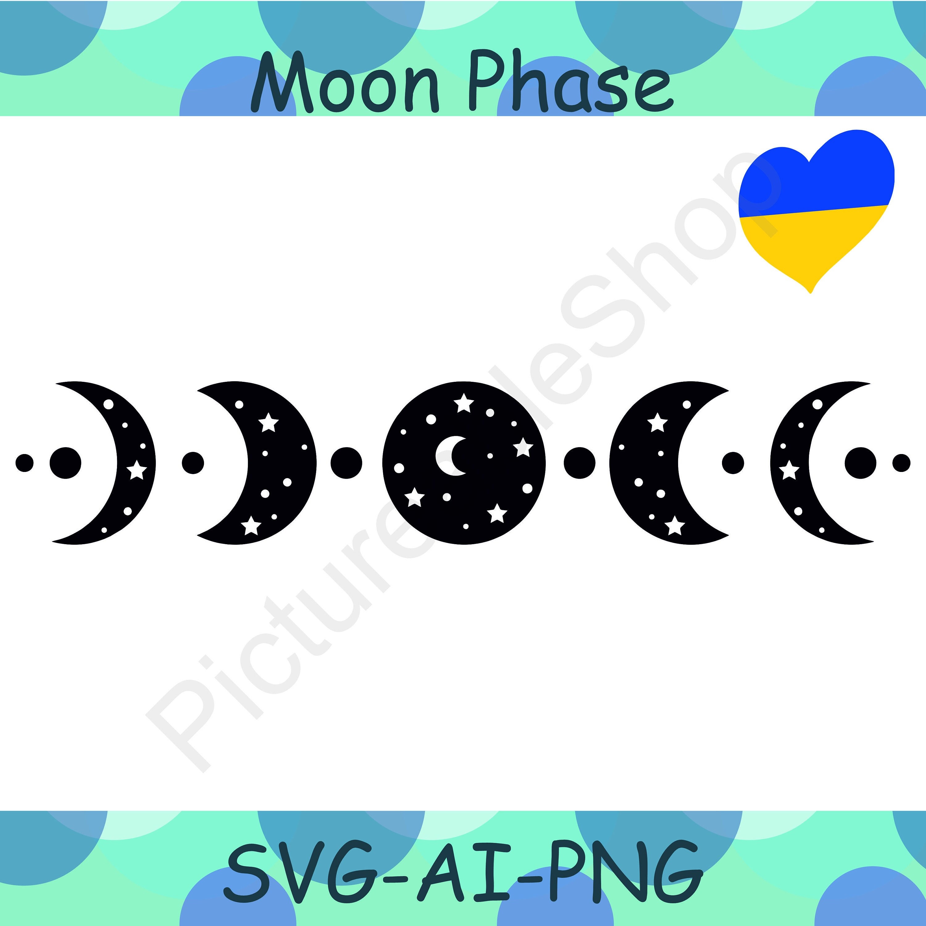 Moon Svg Moon Phase Svg Bundle Mystic Svg Celestial Svg - Etsy