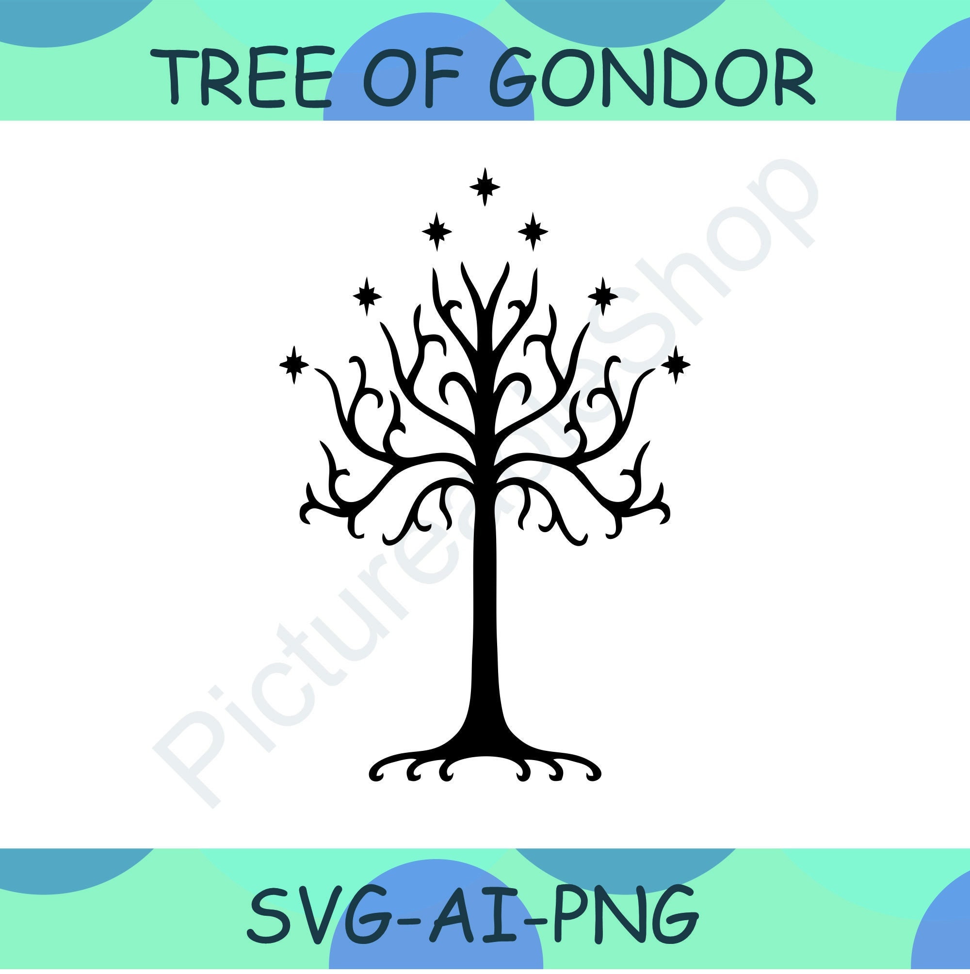 Tree of Gondor Svg Tree Svg Middle Earth Svg Gondor Svg - Etsy Israel