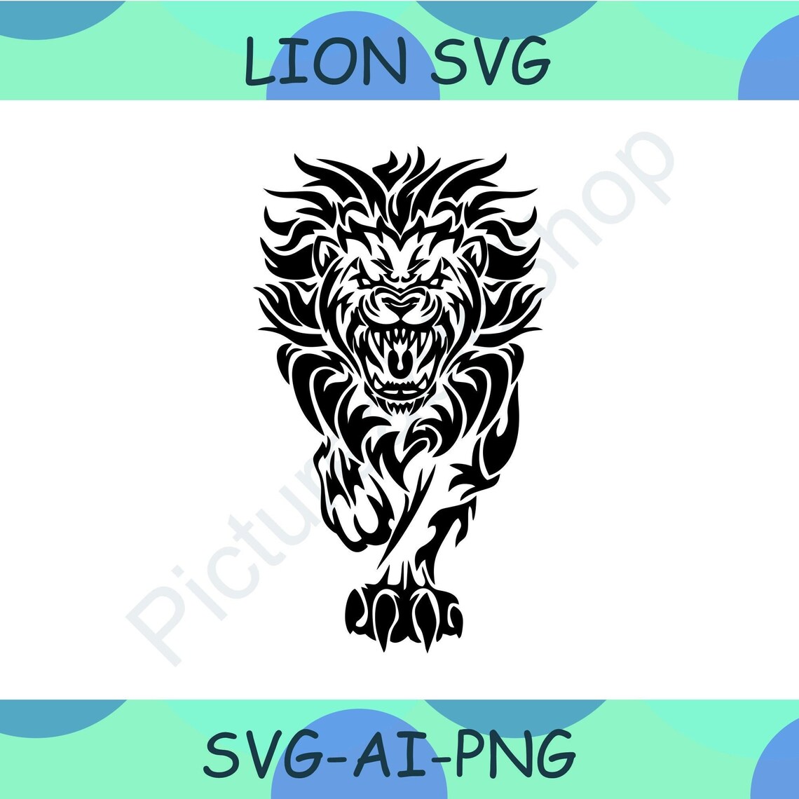 Lion SVG Fantasy Svg Haunting Svg Animal Svg Tatto Sign - Etsy