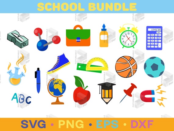School Bundle School Svg File for Cricut Clip Art Svg - Etsy