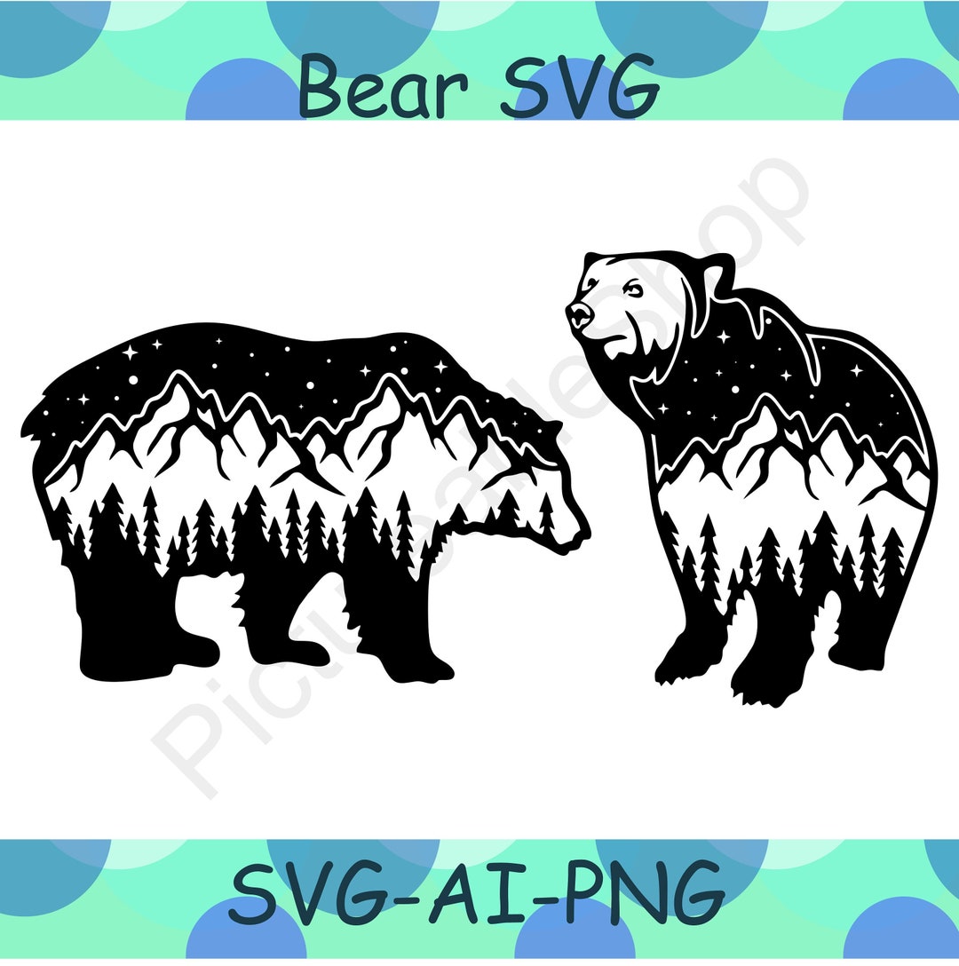 Oso svg, Montaña svg, bosque svg, Grizzly Bear svg, animales svg ...