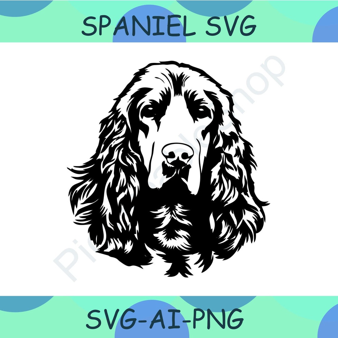 Spaniel Svg, Honden svg, wolven svg, Spaniel Design, Hond Svg, Tattoo ...