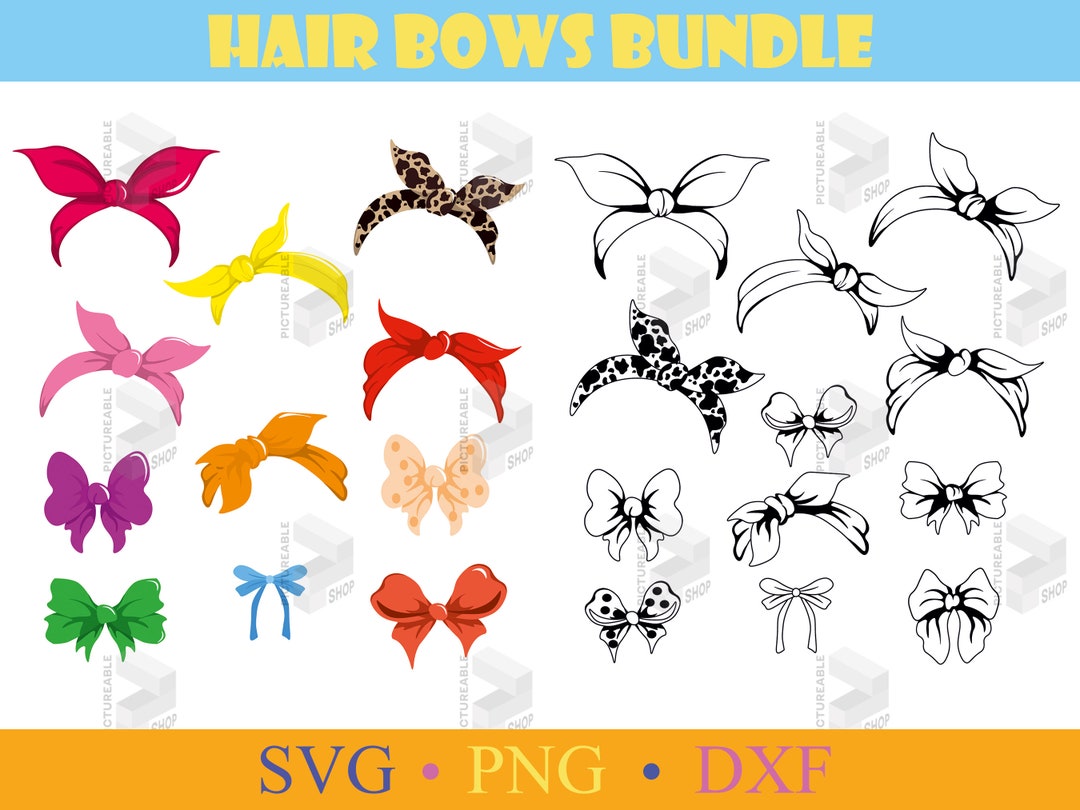 Hair Bow Svg, Bowtie Svg, Bandana Svg, Hairbow Svg, Bow Clipart, Hair ...