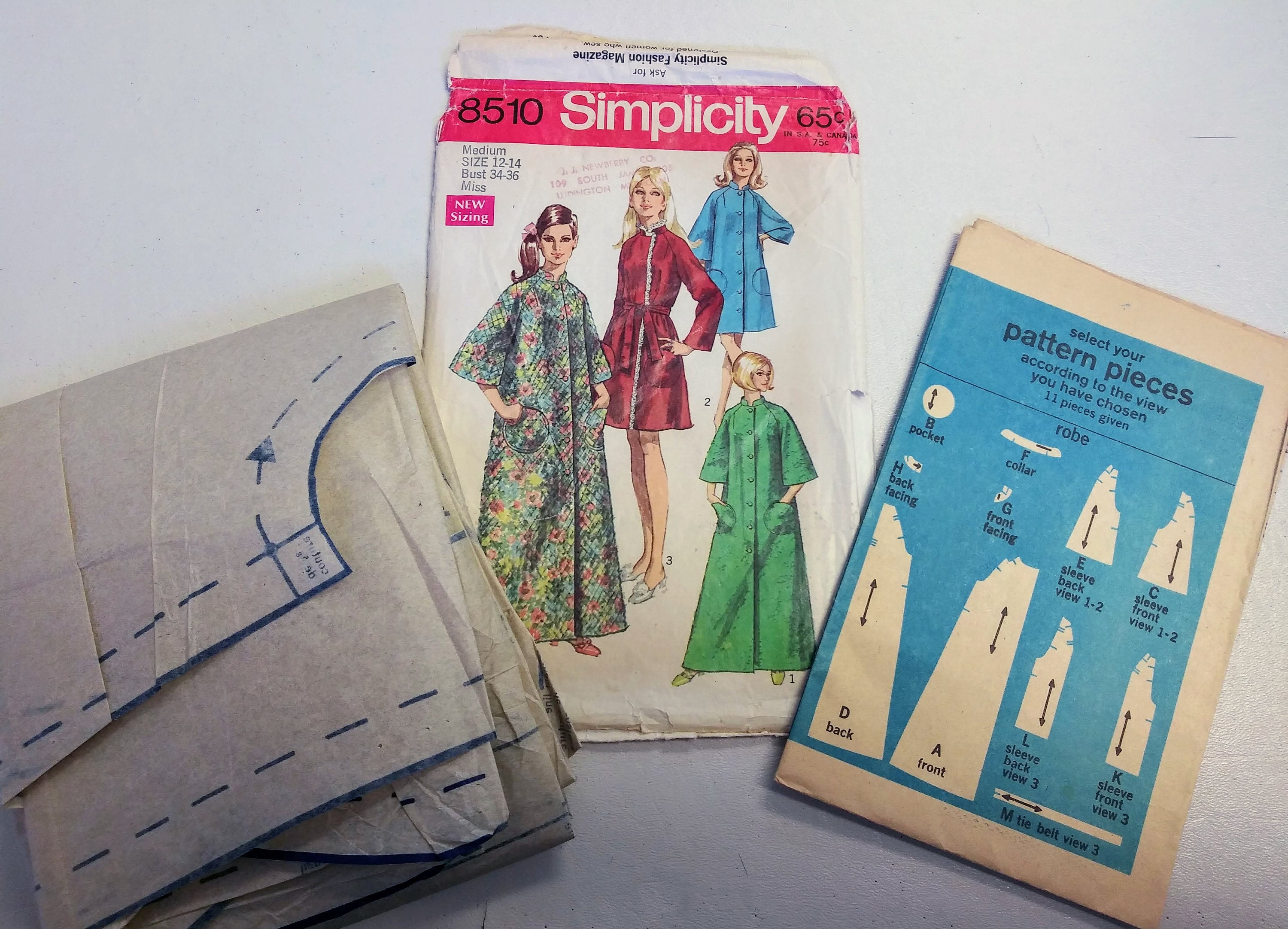 Misses' Vintage Robe Pattern, Simplicity 8510, Bust 34/36 - Etsy