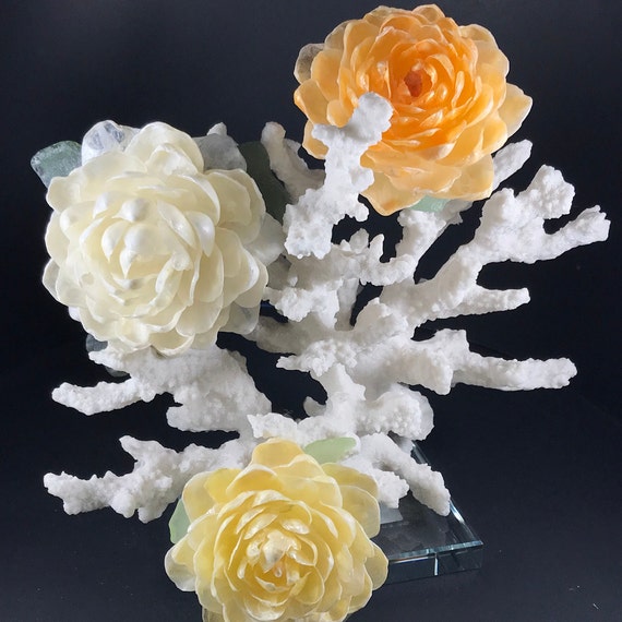 Rose Seashell Forever Flower Handmade With Natural Florida | Etsy