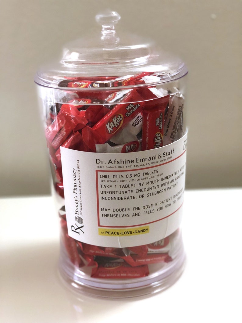 Personalized Prescription Candy Jar Label Candy Chill Pills - Etsy
