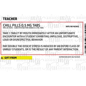 Personalized Prescription Candy Jar Label, Candy Chill Pills Birthday ...