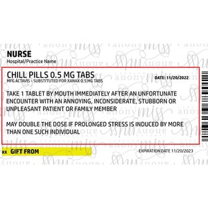 Personalized Prescription Candy Jar Label, Candy Chill Pills Birthday ...