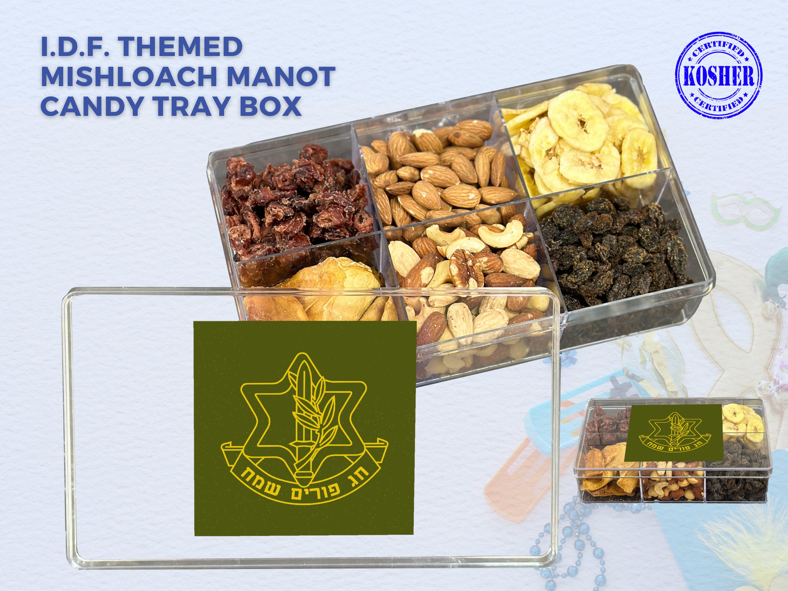 IDF Theme Purim Basket, IDF Mishloach Manot Gift, Happy Purim Candy ...