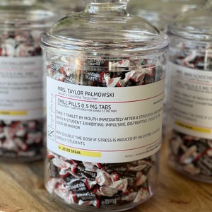 Personalized Prescription Candy Jar Label, Candy Chill Pills Birthday ...