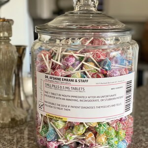 Personalized Prescription Candy Jar Label, Candy Chill Pills Birthday ...