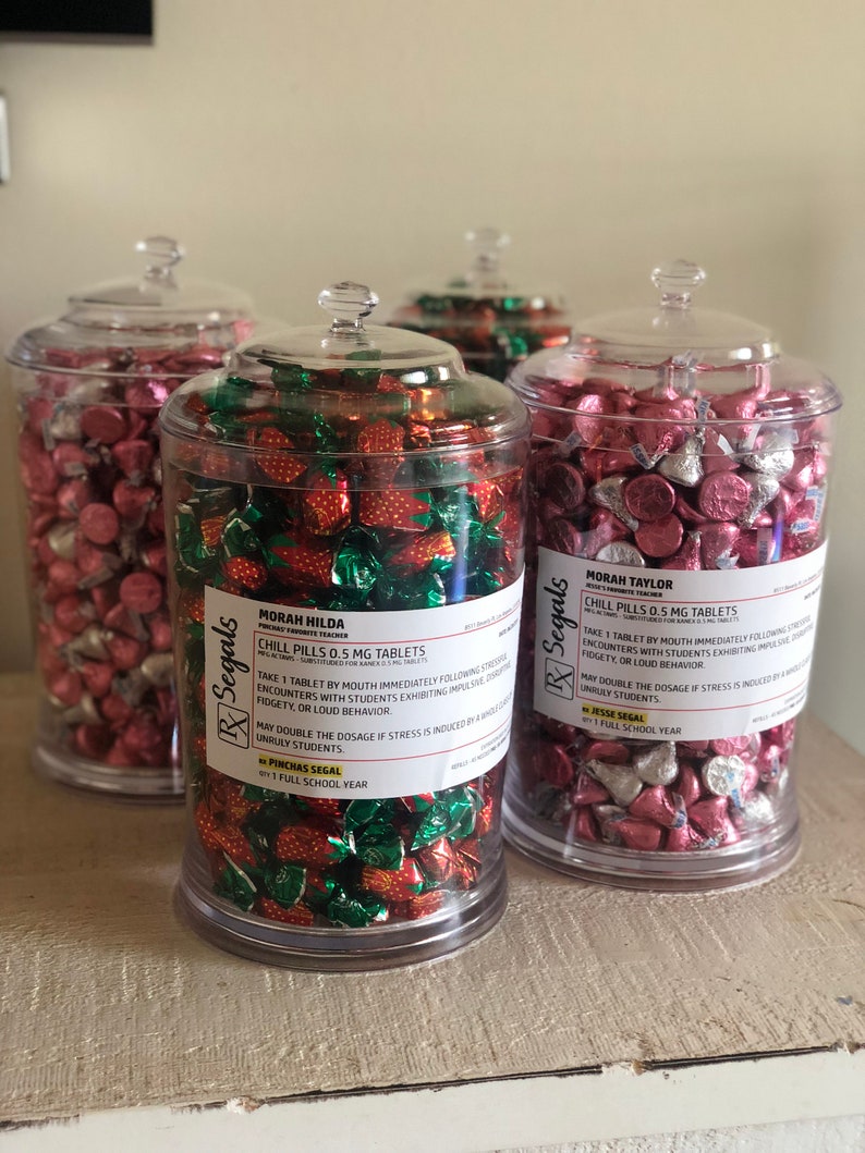 Personalized Prescription Candy Jar Label Candy Chill Pills - Etsy