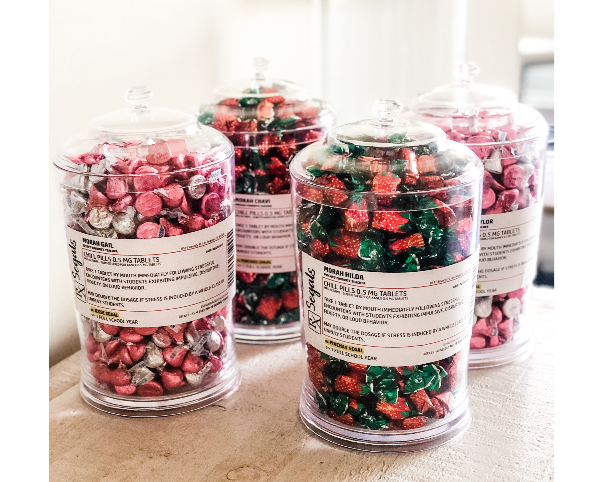 Personalized Prescription Candy Jar, Candy Chill Pills Birthday Gift ...