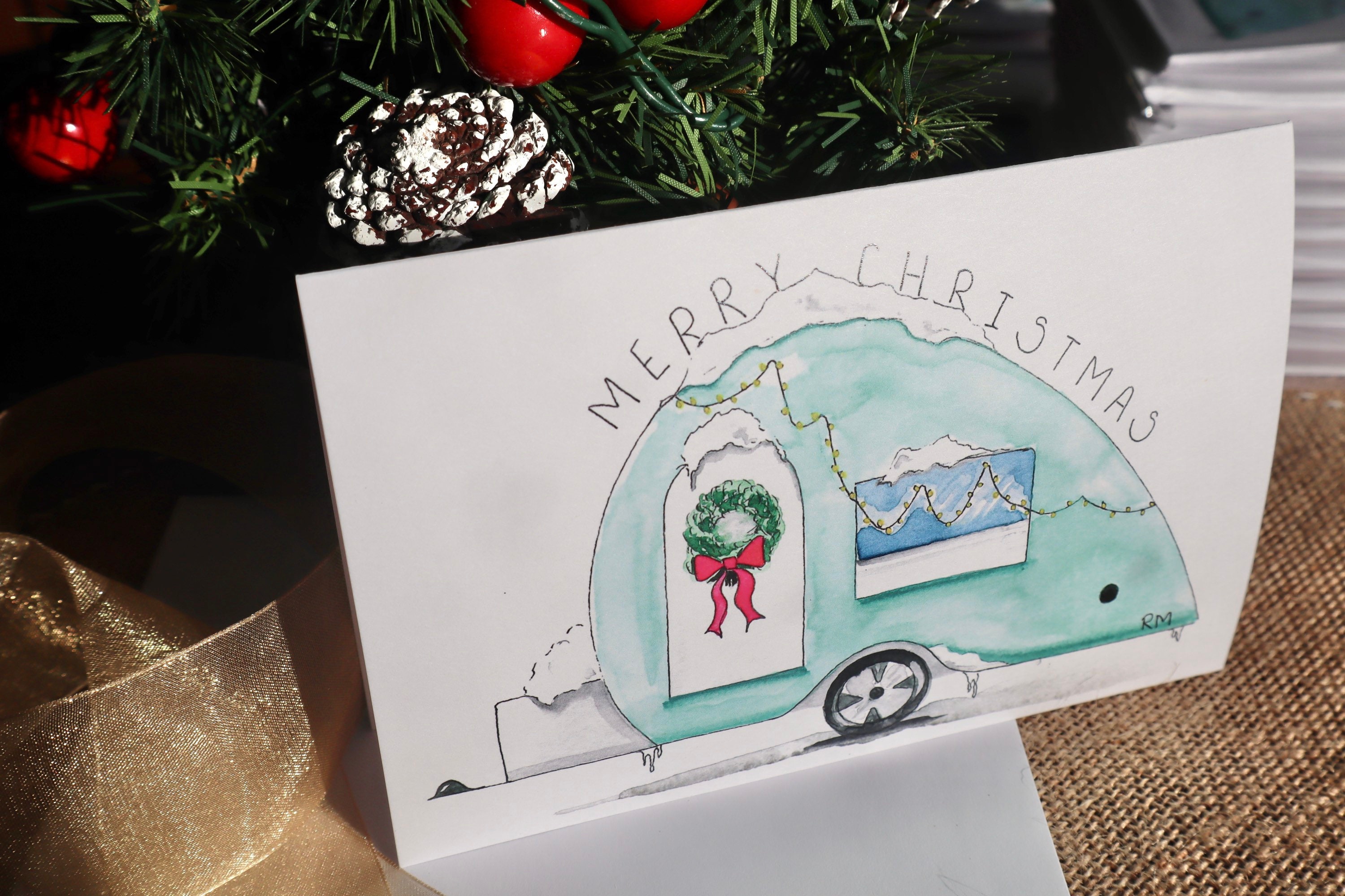 Camper Christmas Cards - Etsy