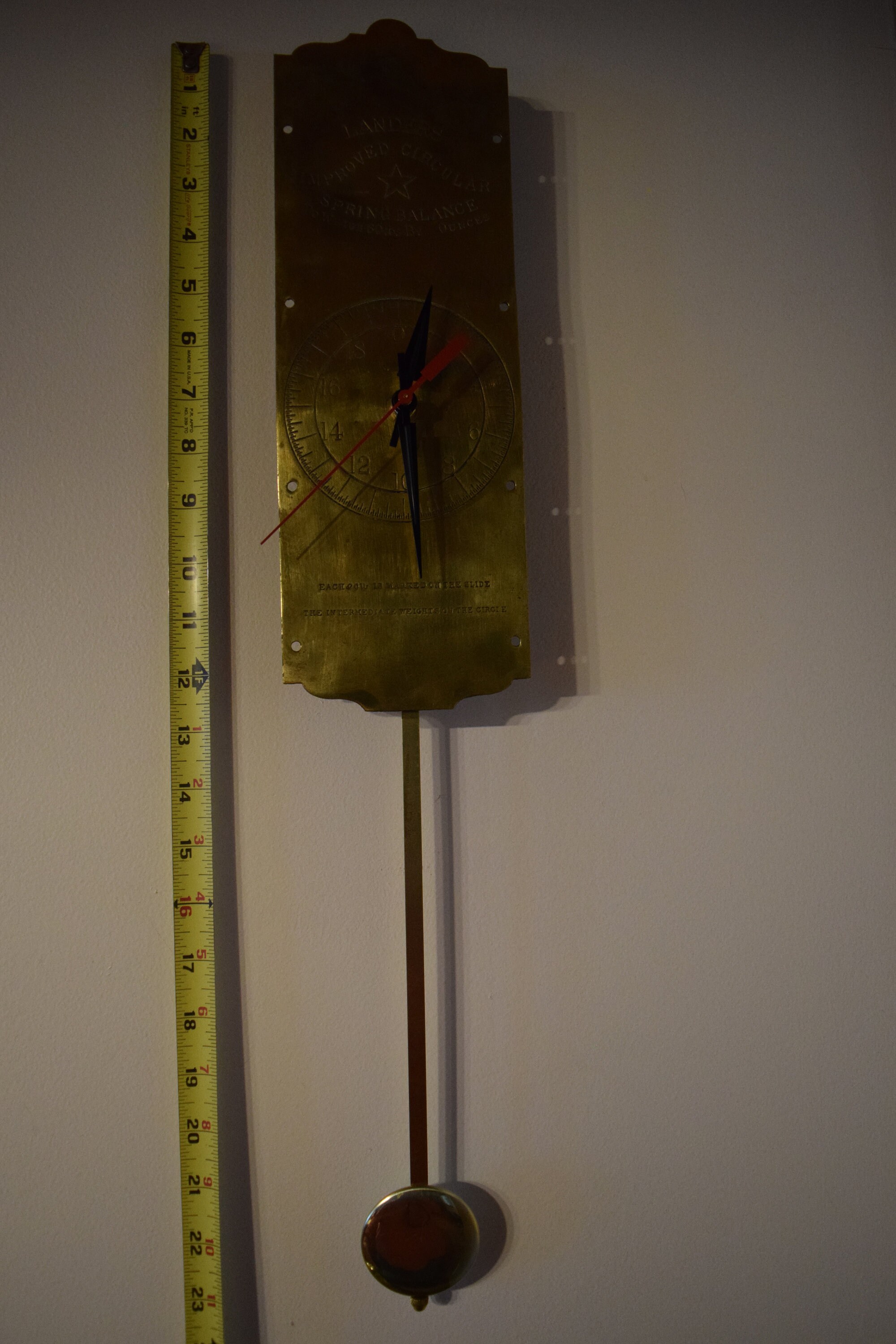 Old Antique Brass Lander's Scale Pendulum Wall Clock - Etsy