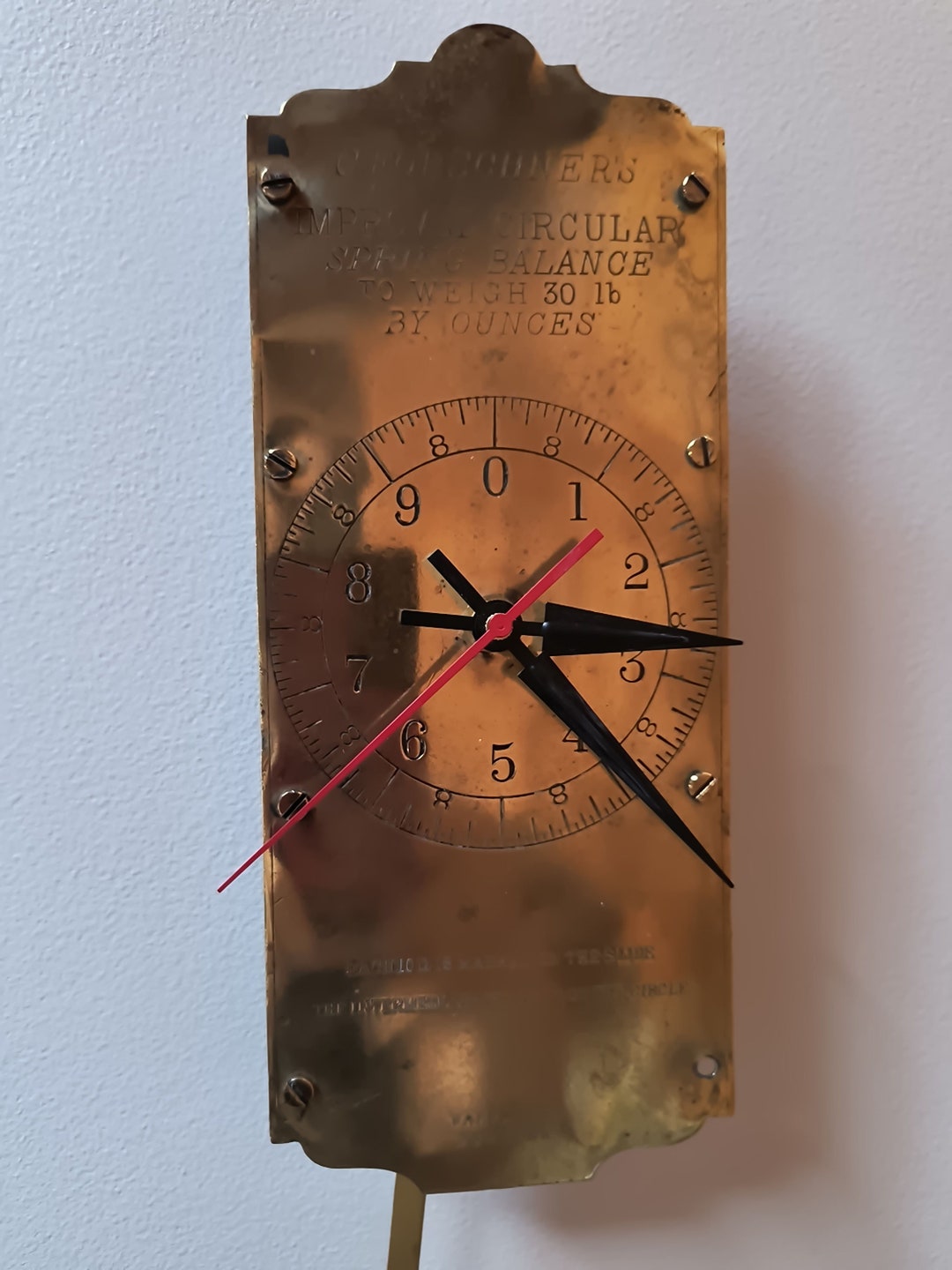 Antique Brass Farm Scale Pendulum Wall Clock - Etsy