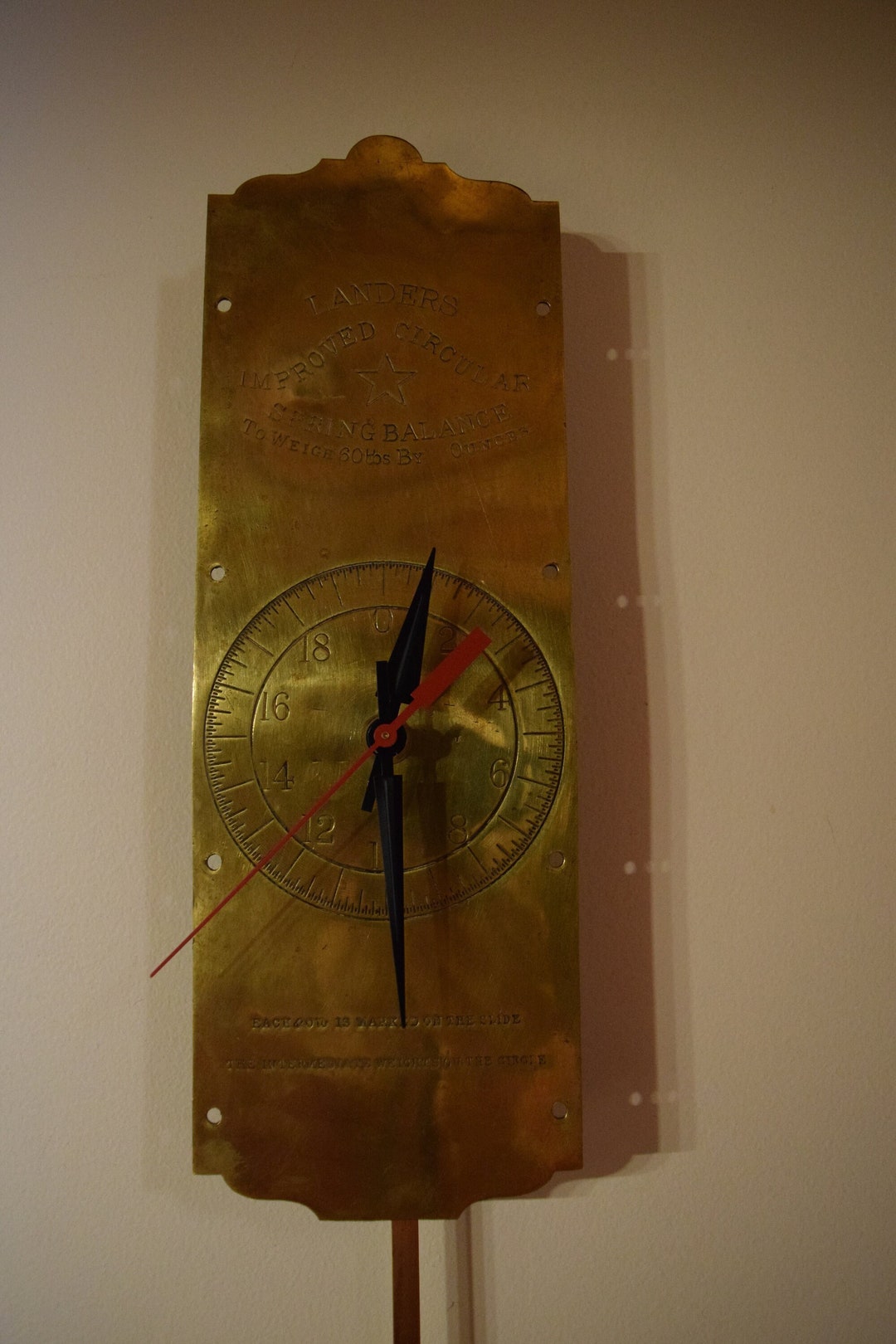 Old Antique Brass Lander's Scale Pendulum Wall Clock - Etsy