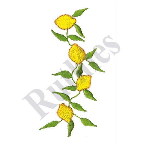 Lemon Branch Frame Embroidery Design | Etsy