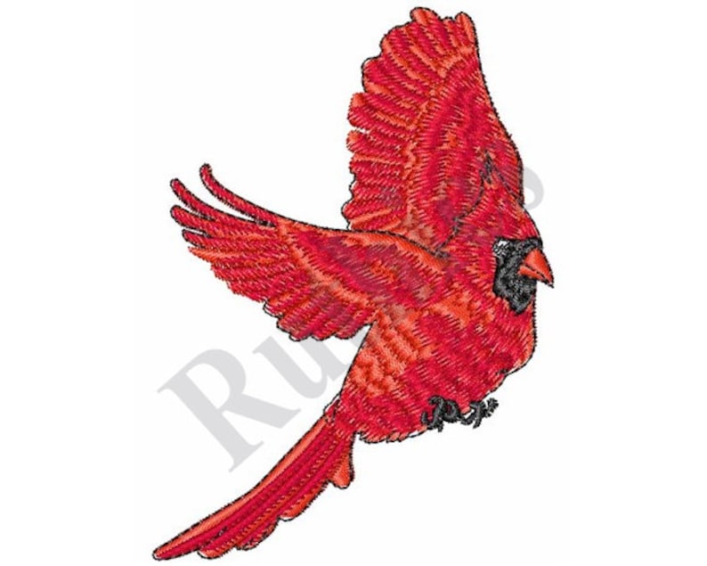 Male Cardinal Machine Embroidery Design | Etsy