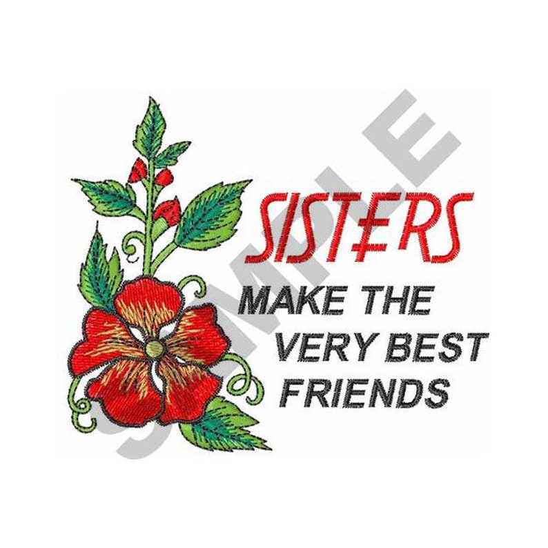 Sisters Best Friends Embroidery Design Machine Embroidery | Etsy