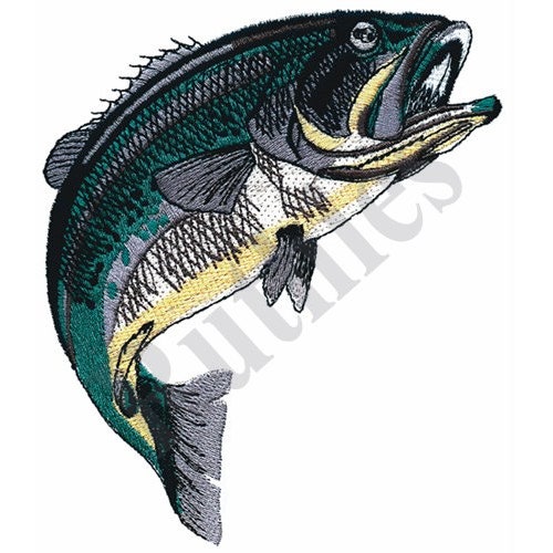 Bass Embroidery Design. Machine Embroidery Design. Fishing | Etsy
