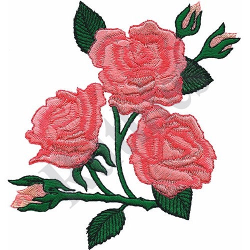 Machine Embroidery Designs Roses Branch | Etsy