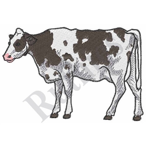 Flower Cow Embroidery Design Instant Download | Etsy