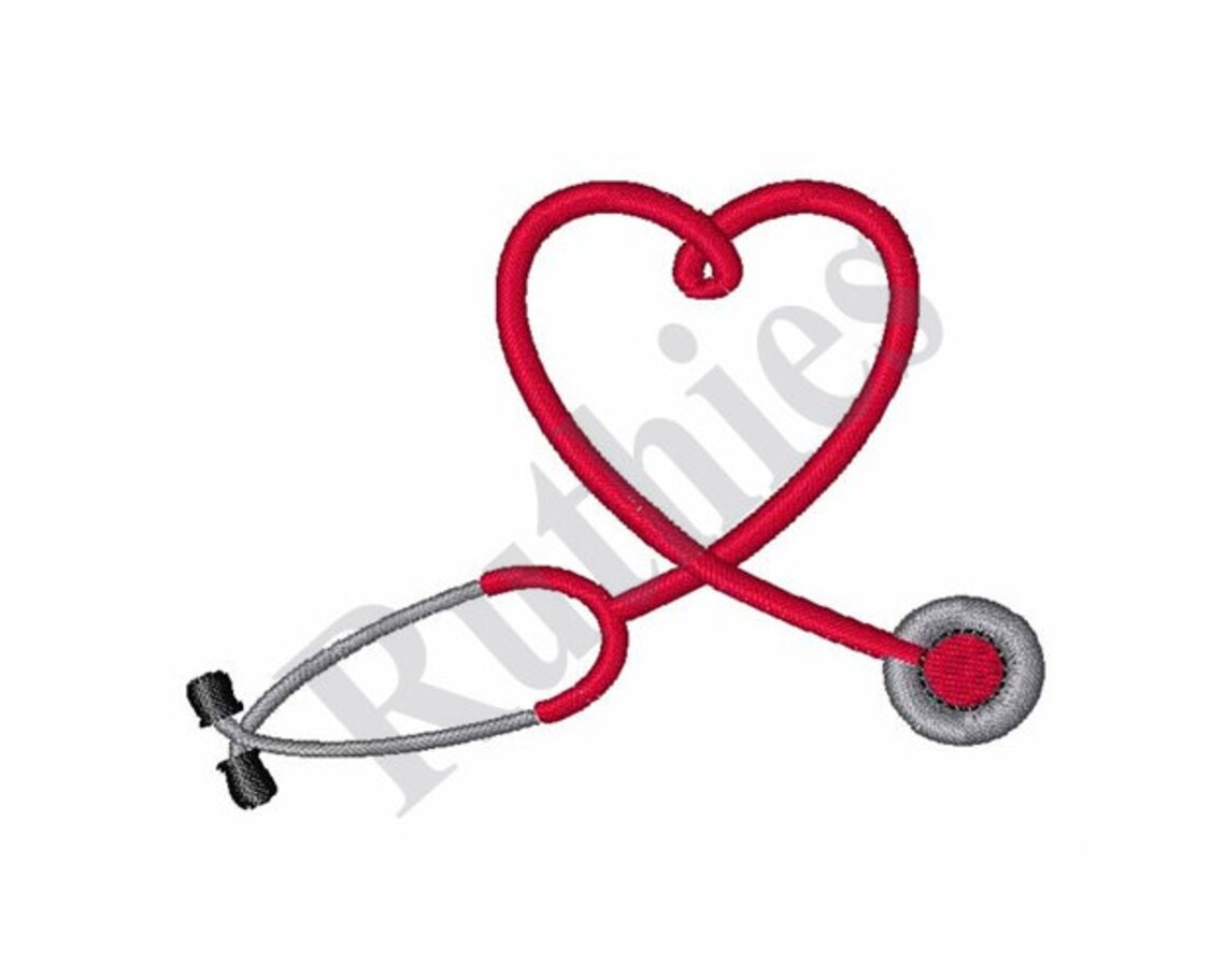 Heart Stethoscope Machine Embroidery Design | Etsy