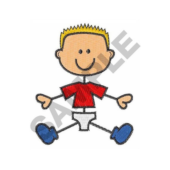 Baby Boy Stick Figure Embroidery Design Machine Embroidery | Etsy