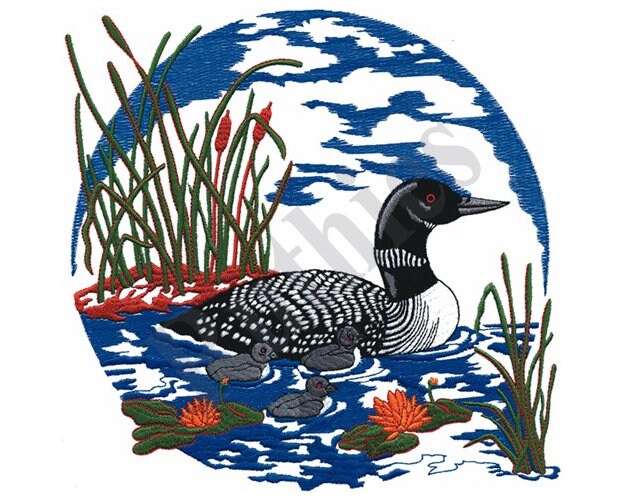The Original Loon Scene-2Lg4hs Machine Embroidery Design | Etsy