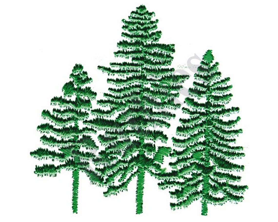 Pine Trees Machine Embroidery Design | Etsy