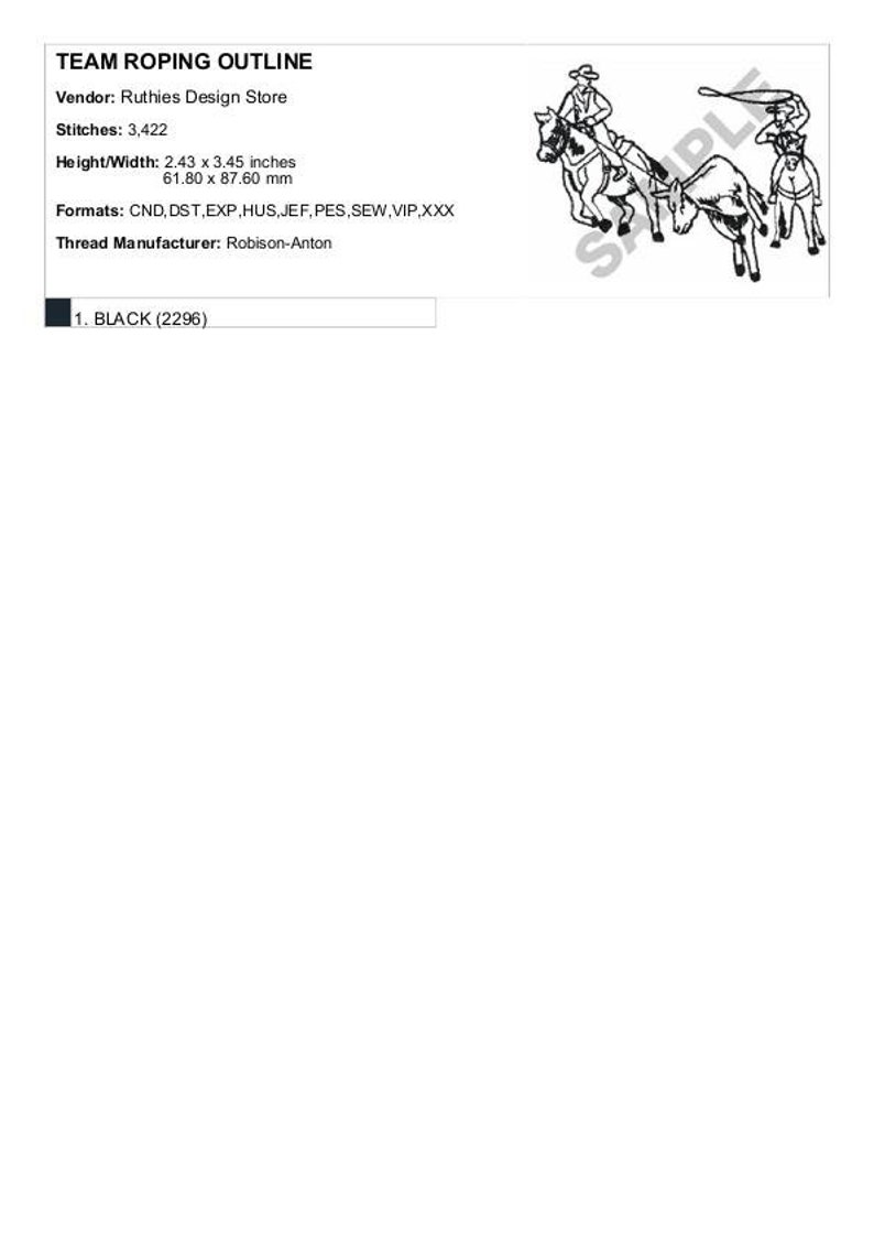 Team Roping Outline Machine Embroidery Design | Etsy