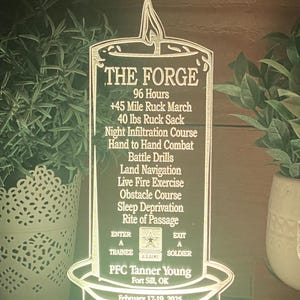 ARMY Forge Candle Style LED Acrylic Personalized Light - Etsy