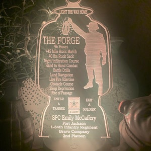 ARMY Forge Light the Way LED Acrylic Personalized Light - Etsy