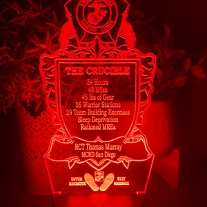 USMC Marine Recruit Crucible Crest Style LED Acrylic Personalized Light ...