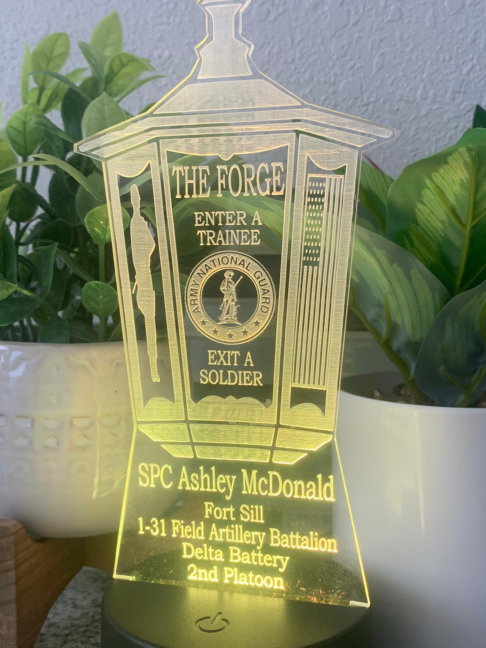 National Guard Forge Lantern LED Acrylic Personalized Light - Etsy