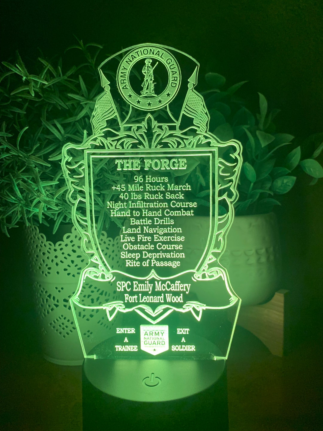 National Guard Forge Crest LED Acrylic Personalized Light - Etsy
