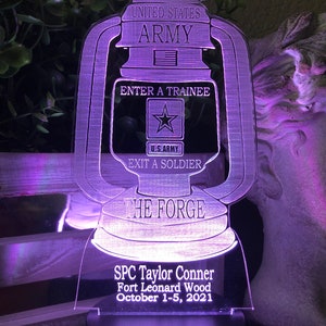 ARMY Forge Lantern Style LED Acrylic Personalized Light - Etsy