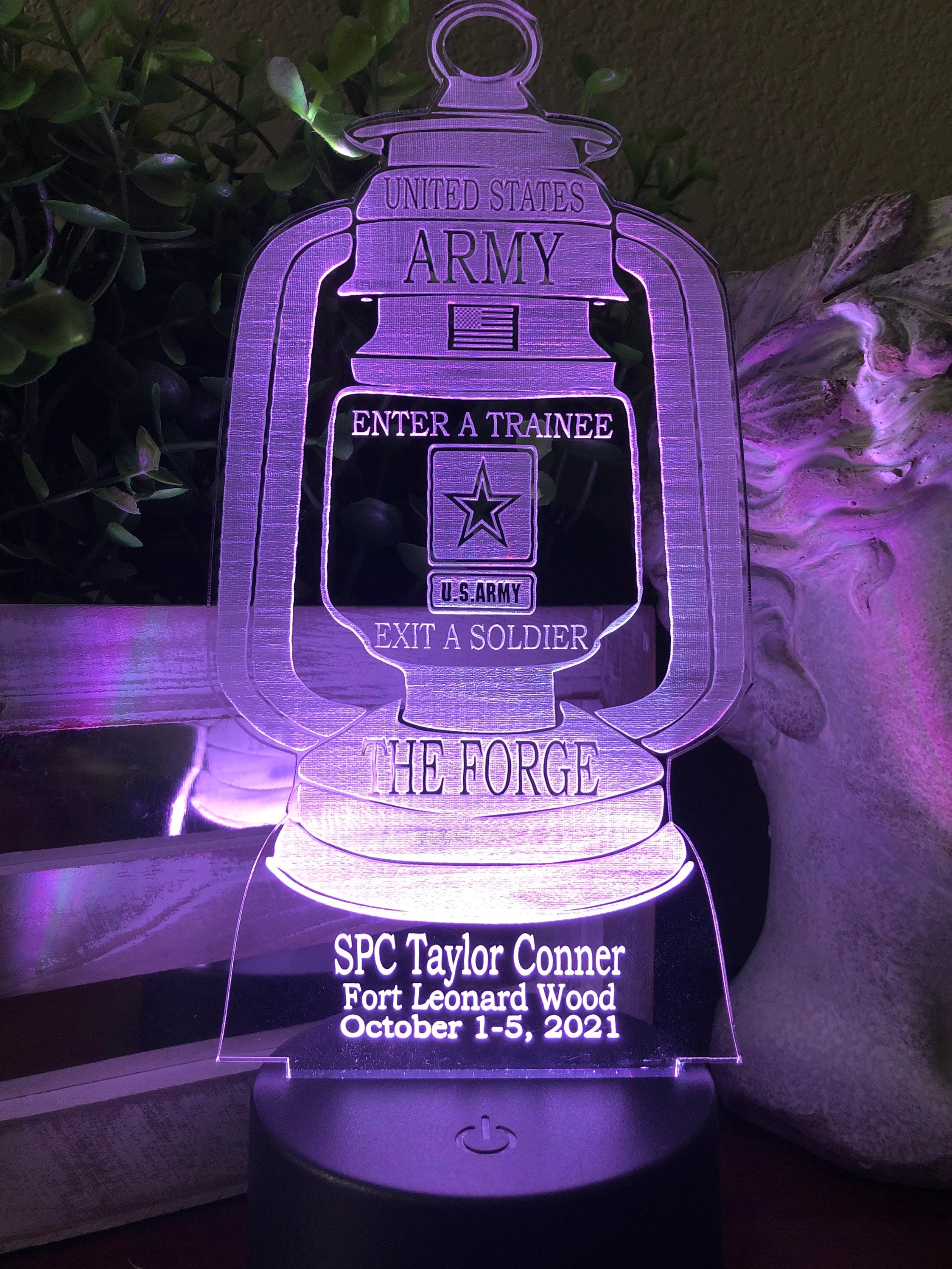 ARMY Forge Lantern Style LED Acrylic Personalized Light | Etsy