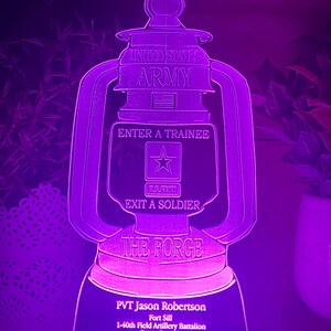 ARMY Forge Lantern Style LED Acrylic Personalized Light - Etsy