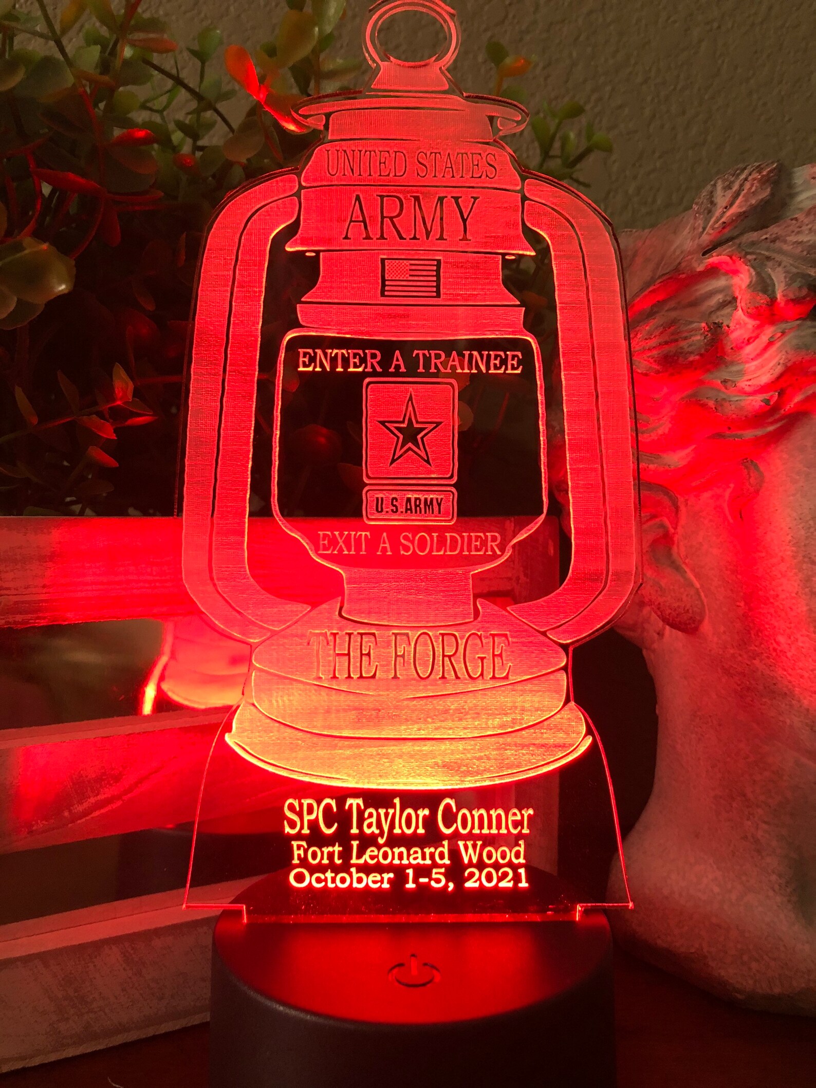 ARMY Forge Lantern Style LED Acrylic Personalized Light | Etsy