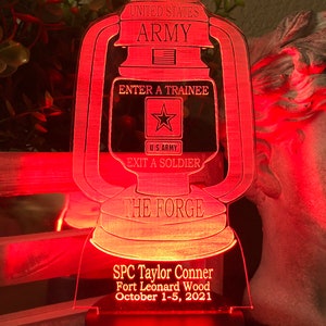 ARMY Forge Lantern Style LED Acrylic Personalized Light - Etsy