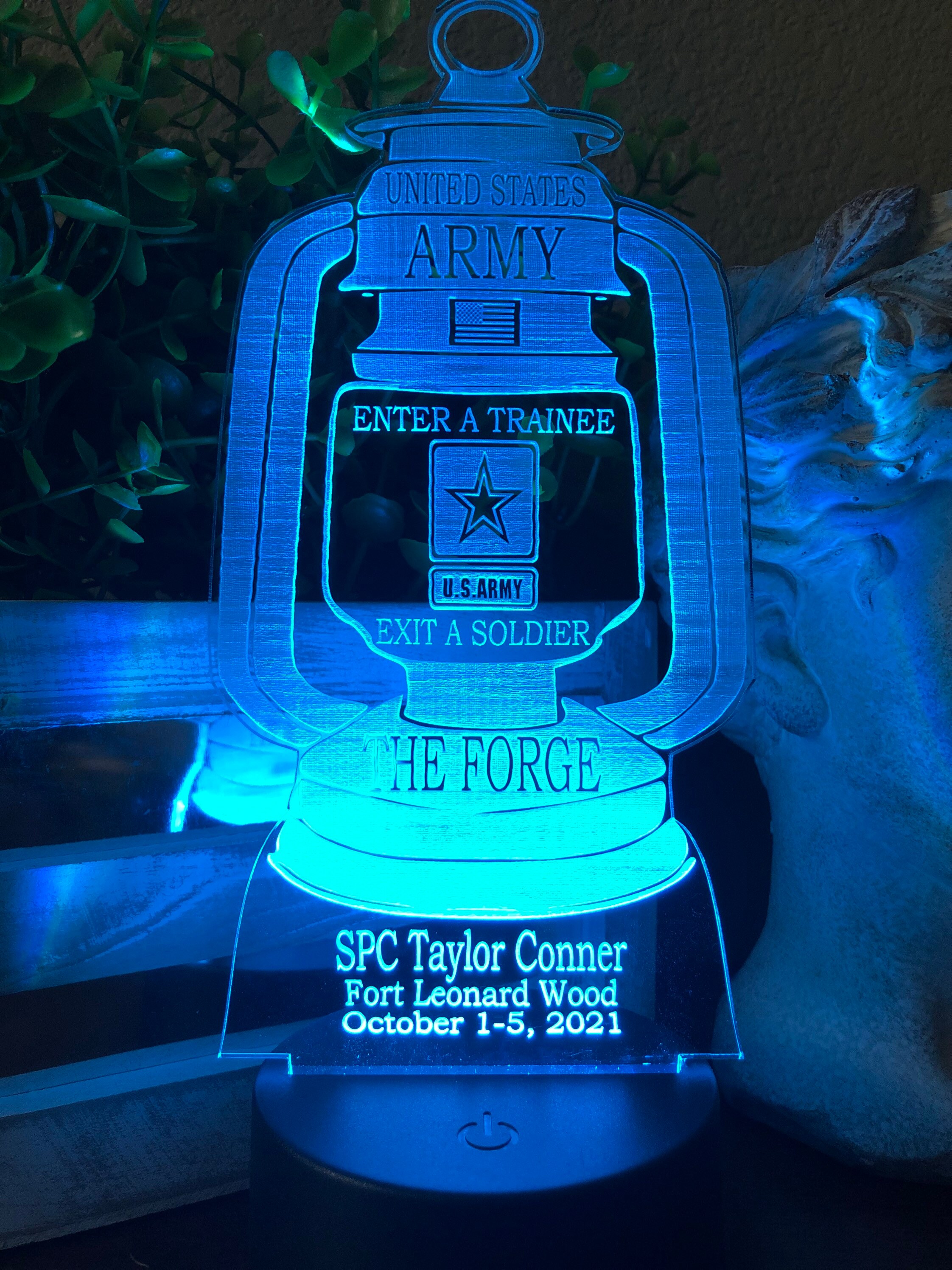 ARMY Forge Lantern Style LED Acrylic Personalized Light | Etsy