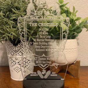 USMC Marine Recruit Crucible Crest Style LED Acrylic Personalized Light ...