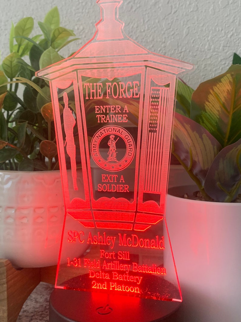 National Guard Forge Lantern LED Acrylic Personalized Light - Etsy